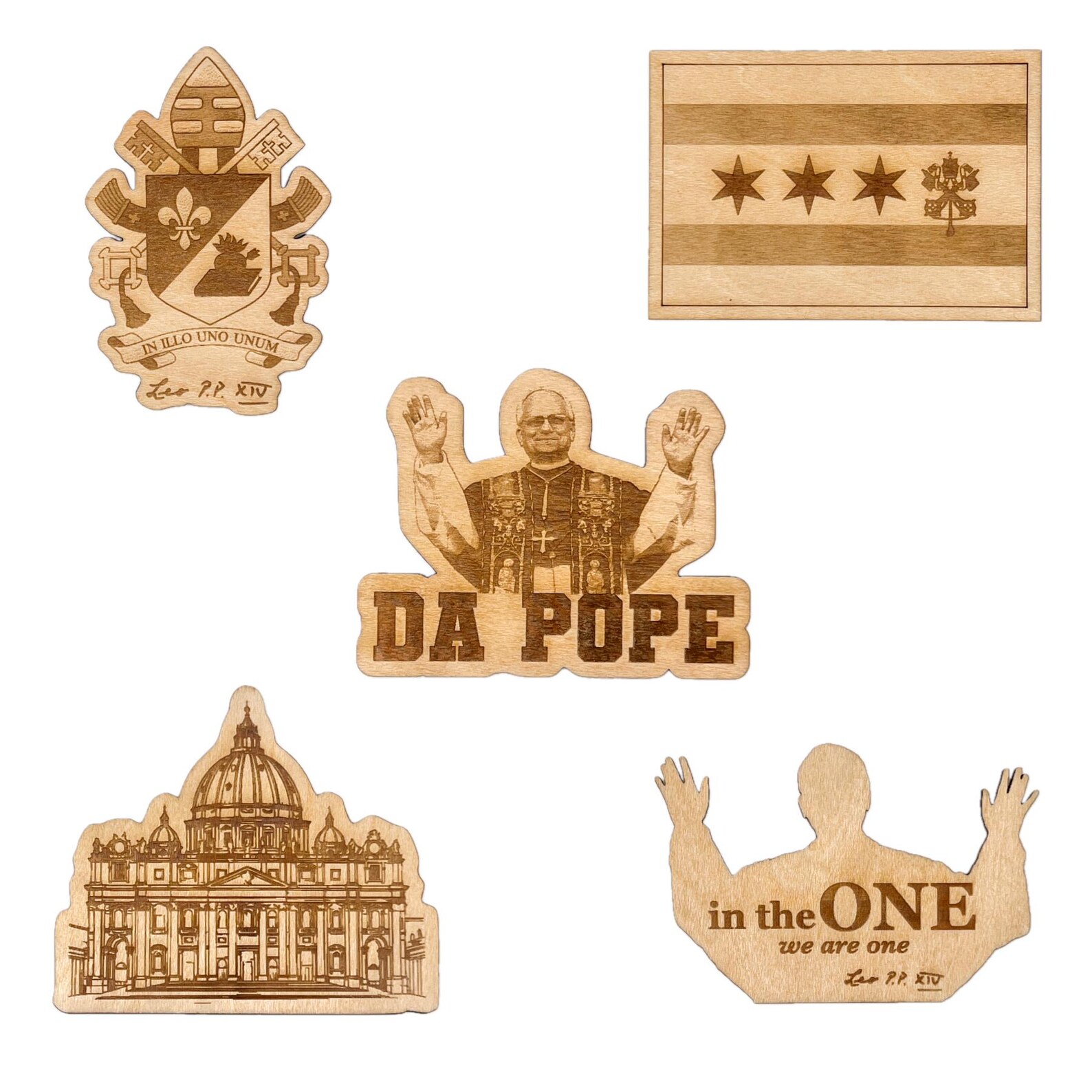 Pope Leo XIV Wooden Magnet Set: Catholic History Gift - Etsy