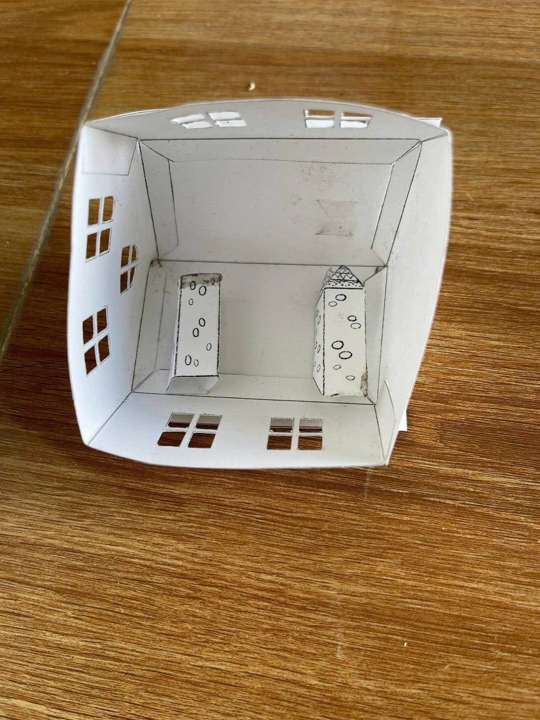 Miniature Paper House Model With Hand-drawn Interior - Etsy