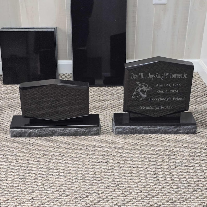 Black Granite Garden Memorial Headstone - Etsy
