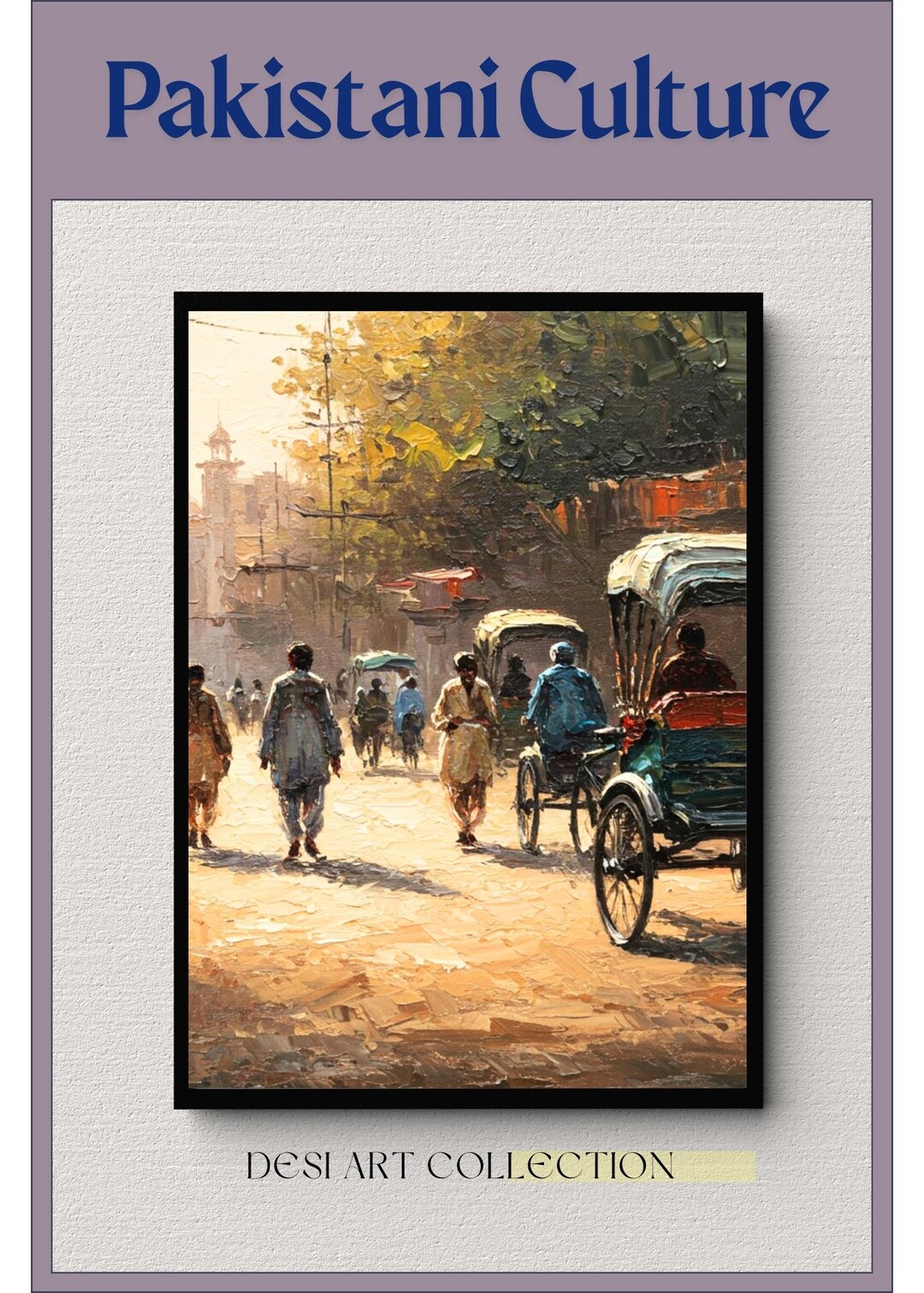 2 Lahore Old City Oil, Pakistan Wall Art, Pakistan Print, Culture Art ...