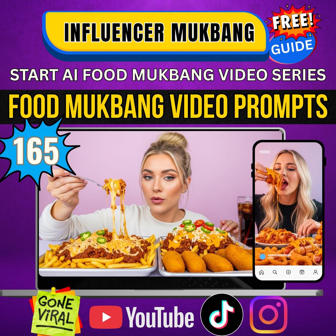 168 Viral AI Food Mukbang ASMR Video Prompts: Influencer Social Media ...