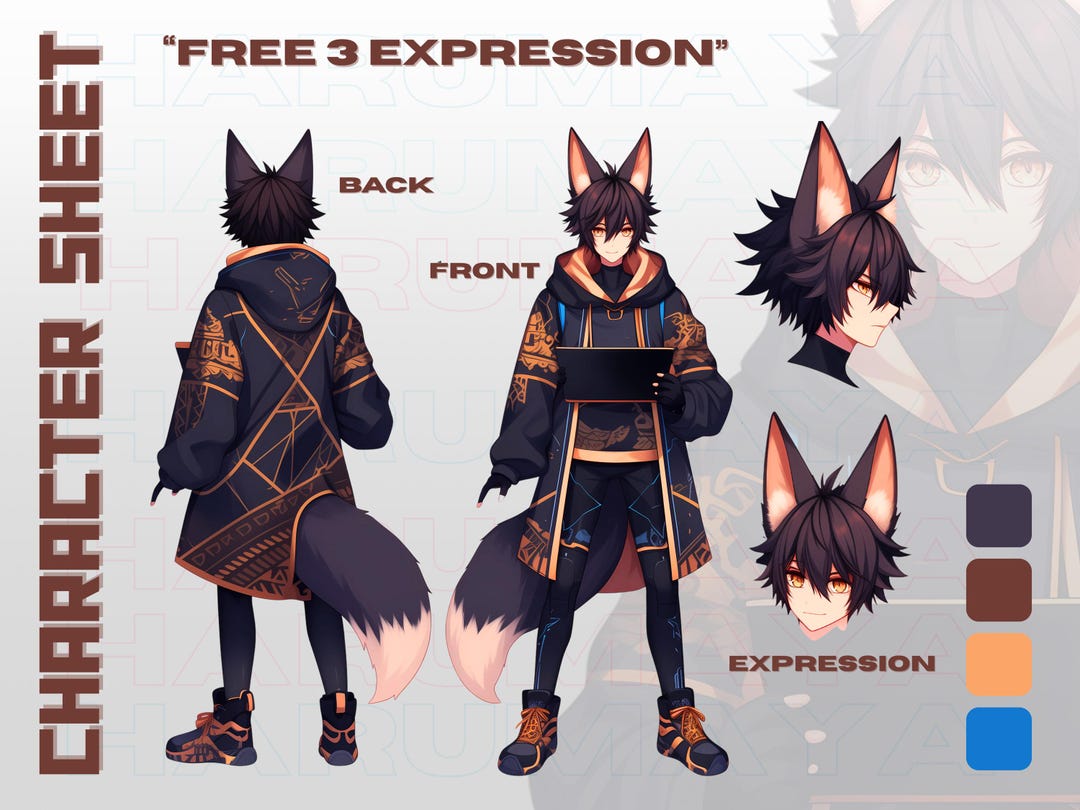 Character Reference Sheet, Custom Reference Sheet, Furry Reference ...