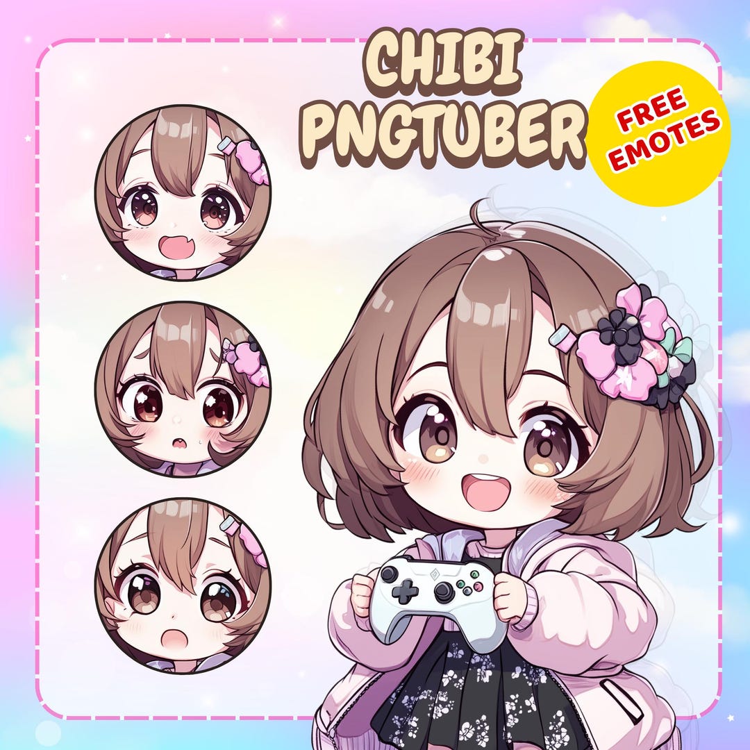 PNGTUBER MODEL, Chibi Pngtuber, Pngtuber Character, Custom Pngtuber ...