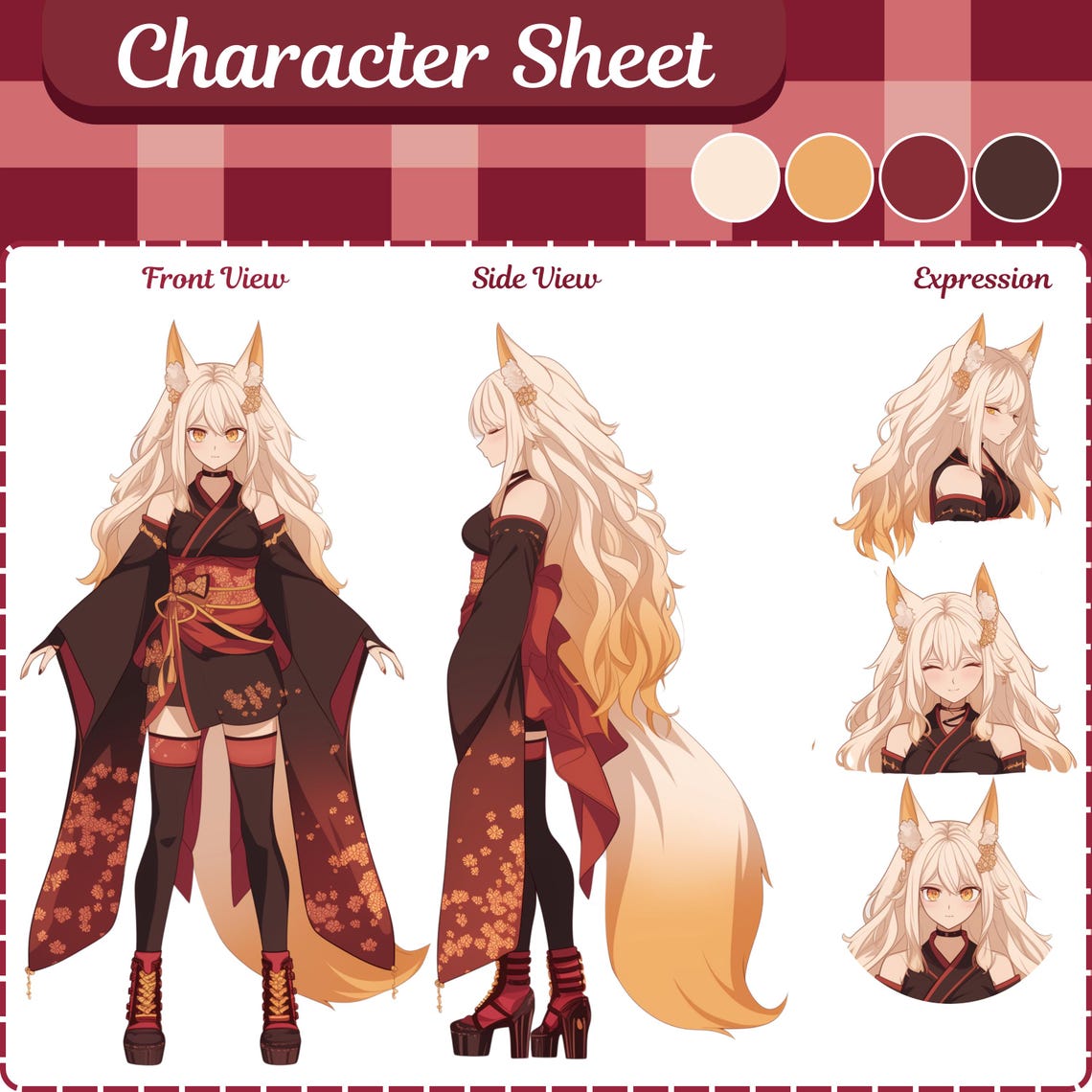 CHARACTER SHEET, Reference Sheet, Character Reference Sheet, Furry Reference Sheet, Vtuber Model ...