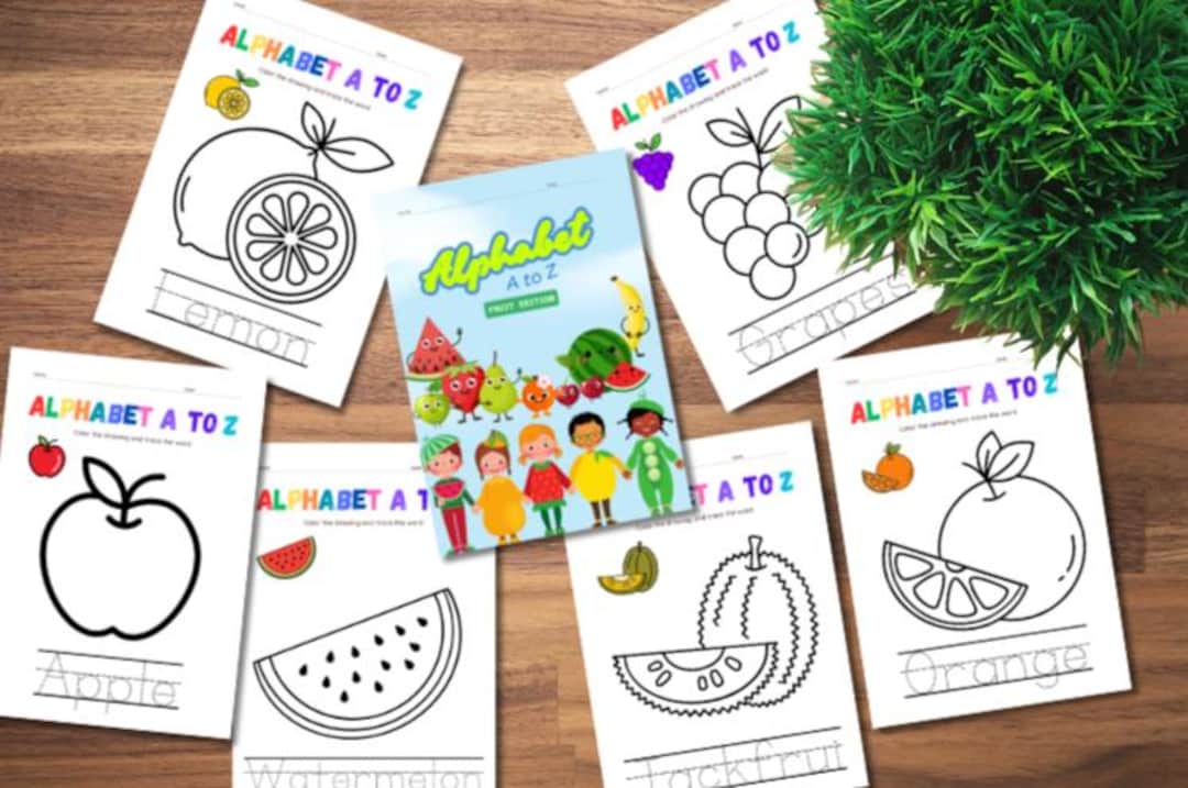 Alphabet A to Z Coloring Worksheet Set - Etsy