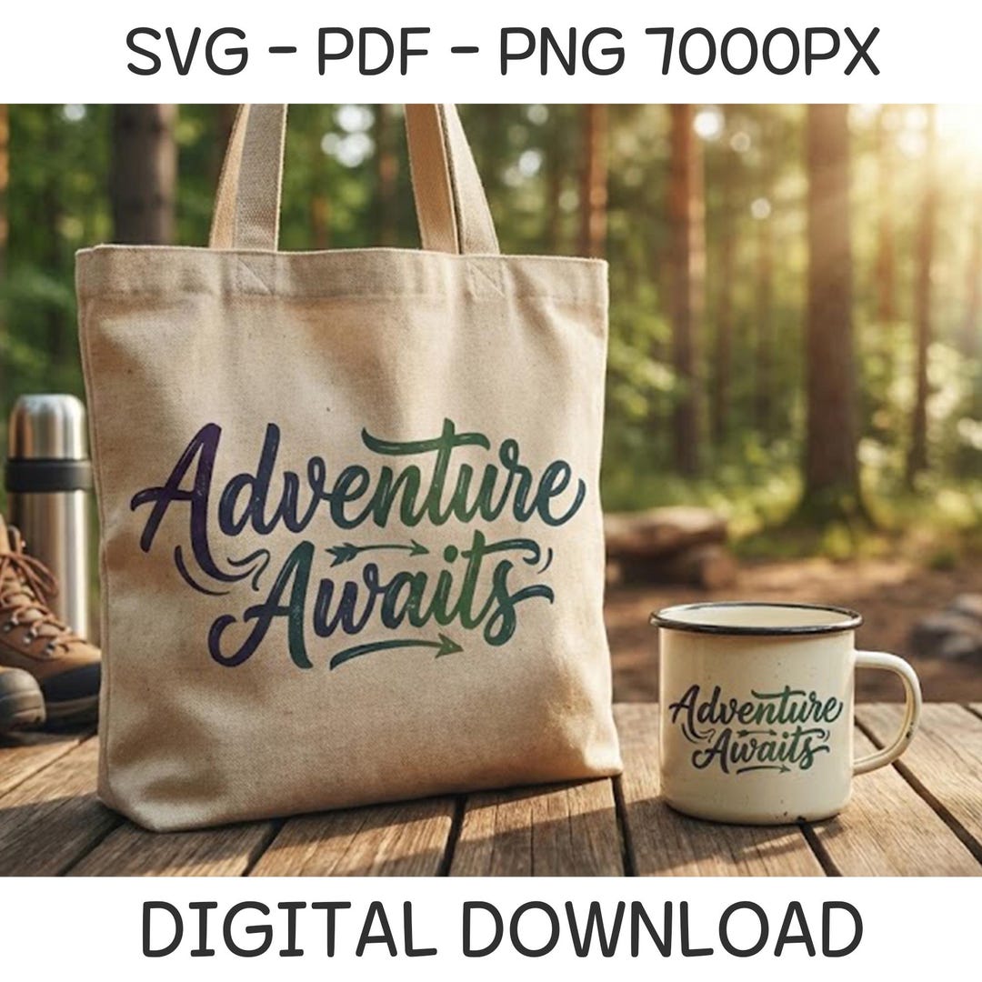 Adventure Awaits SVG PNG. Outdoor Camping Shirt. Travel Adventure ...
