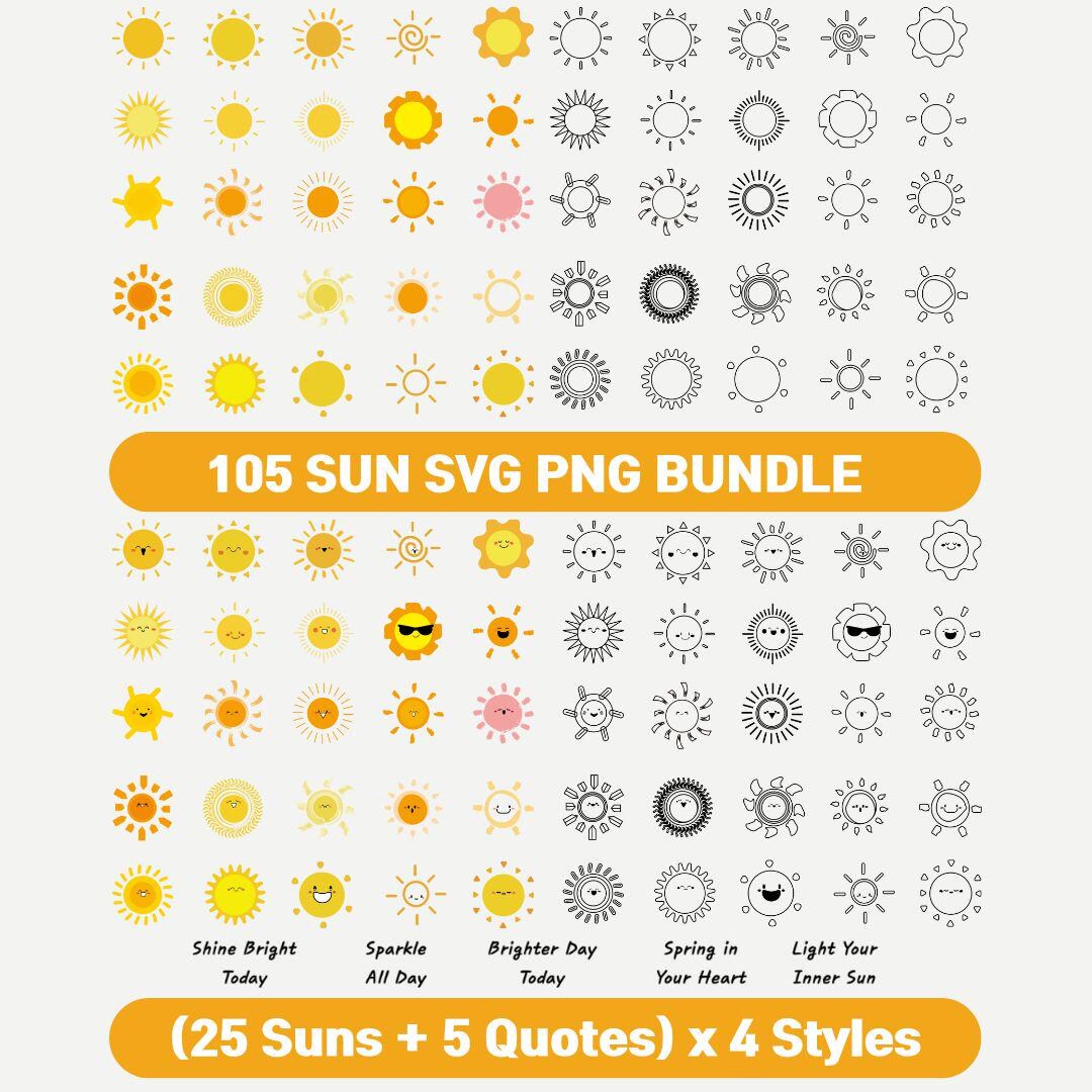 Sun Clipart Mega Bundle | 105 SVG PNG AI Designs (commercial License ...