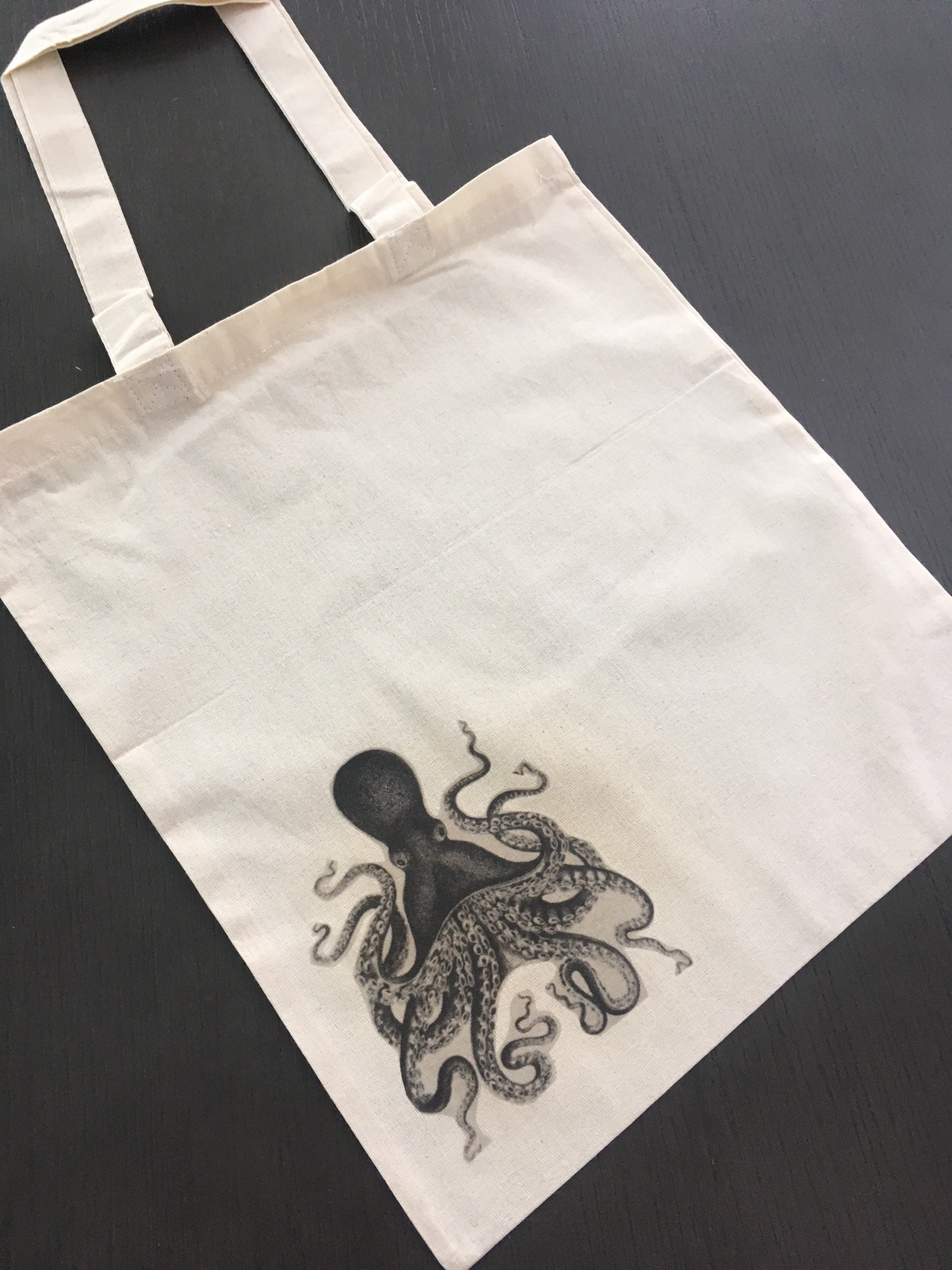 Buy Tote Bag With Side Octopus Design 100 Percent Cotton Tote Bag ...