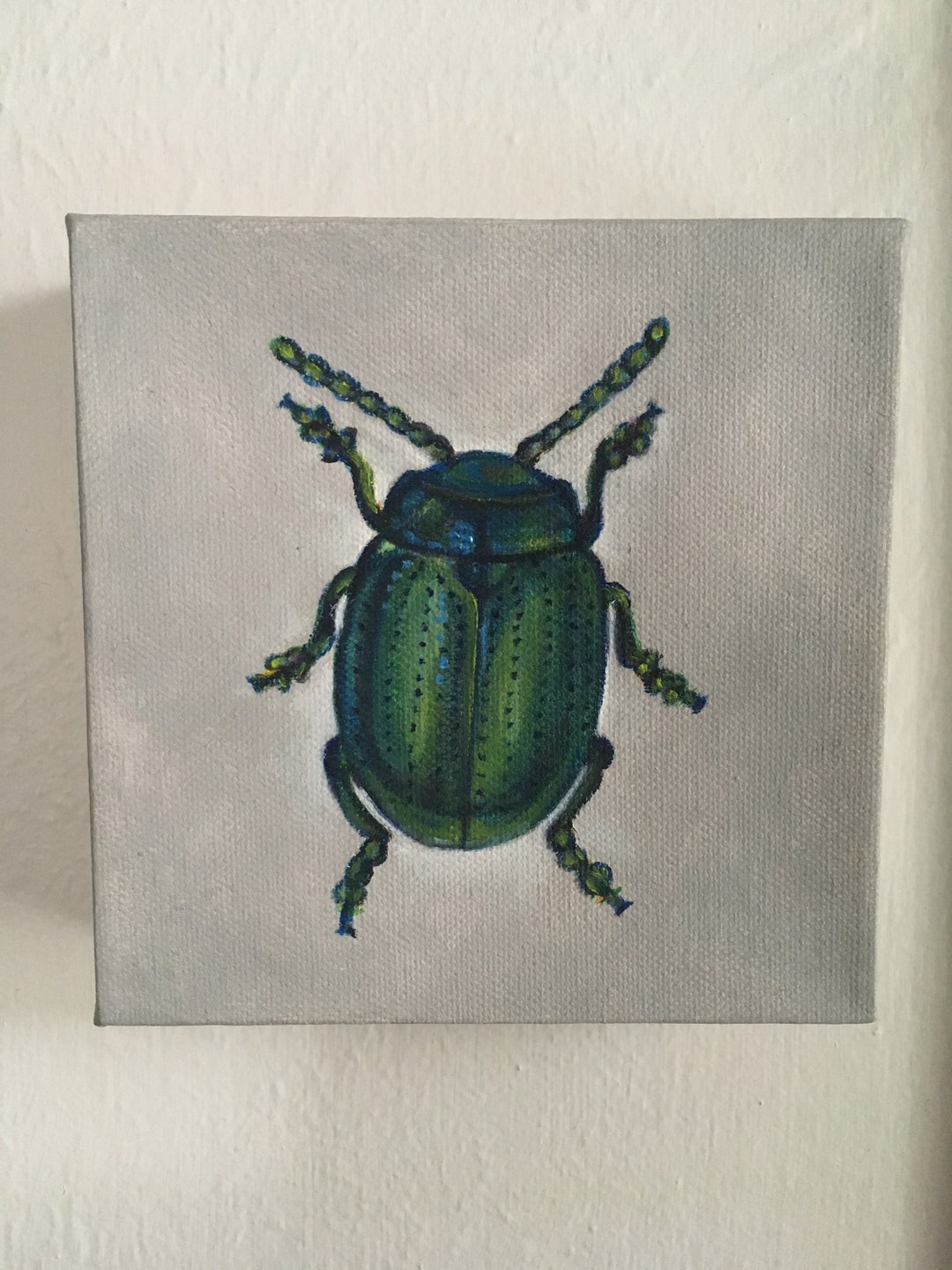 Green Beetle Oil Painting - Original Oil Painting - Art - Painting ...