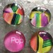 Pop Art Set of Four Glass Magnets Magnet Set Glass Gem Magnets - Etsy