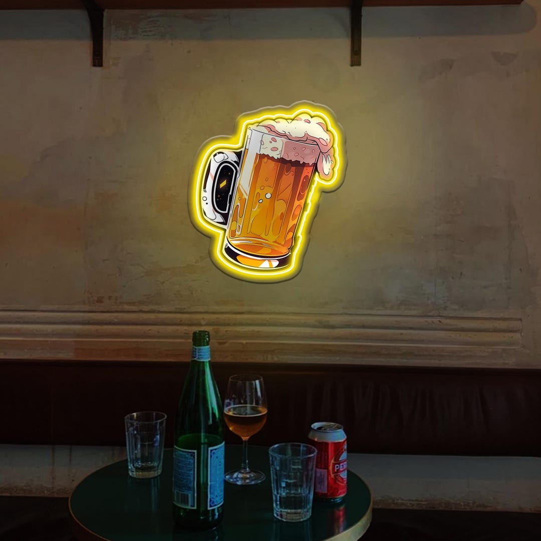 Beer Mug Neon Sign, Pub Sign for Home Bar, Man Cave Decor, Wall Art ...