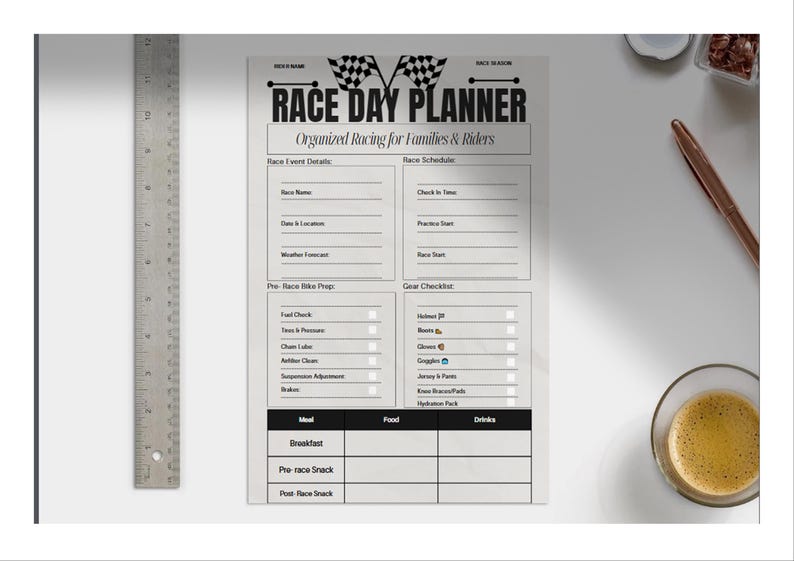Race Day Planner - Etsy