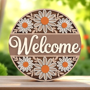 Daisy Welcome Sign Digital Files SVG – Digital Laser Cut File for ...