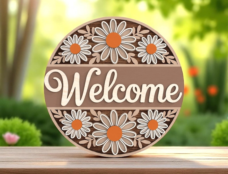 Daisy Welcome Sign Digital Files SVG – Digital Laser Cut File for ...