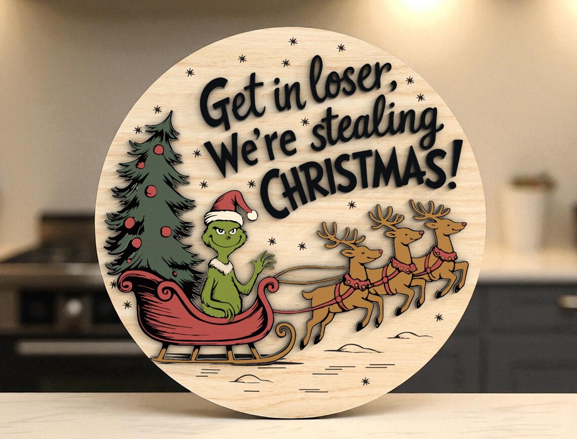 Funny Grinch Christmas Welcome Sign Laser Cut Digital Files SVG – “get ...