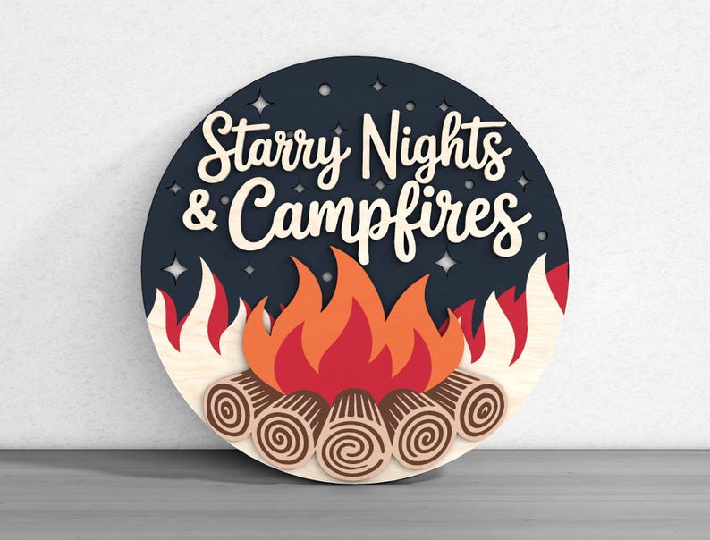 Starry Nights and Campfires Welcome Sign Laser Cut Digital Files SVG ...