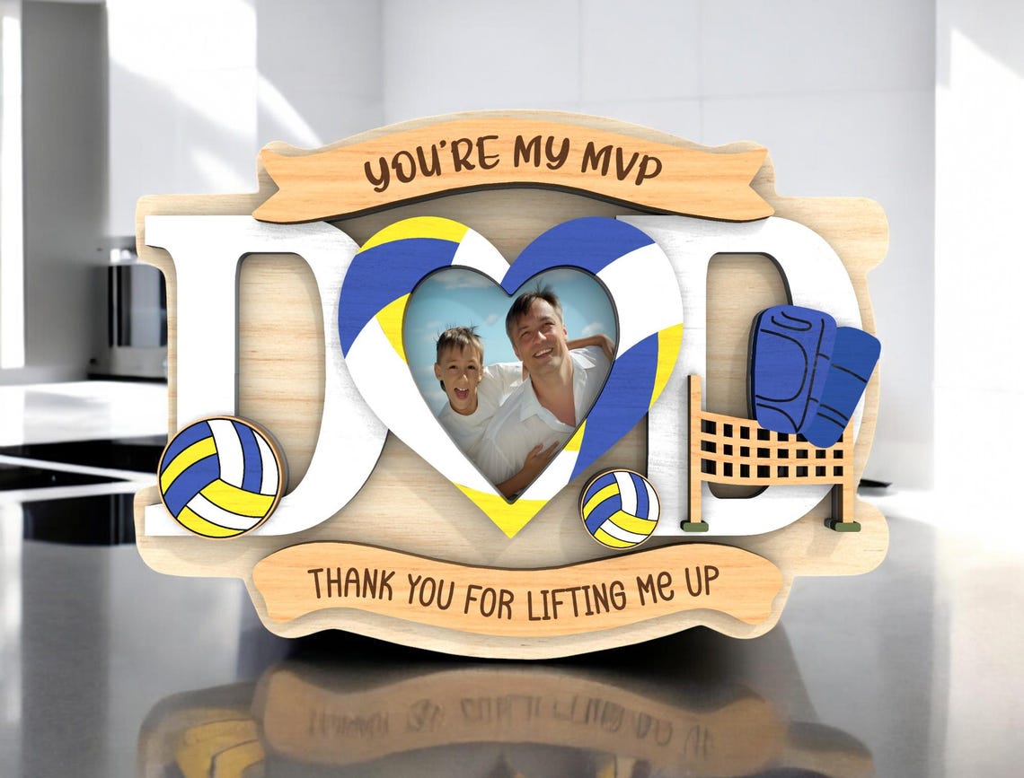 Volleyball Dad Photo Frame Digital Files Laser Cut SVG | Laser Cut for ...