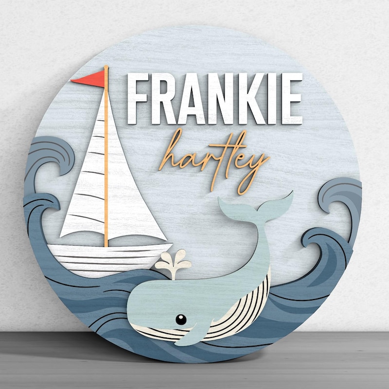 Baby Sign Name With Whale - Etsy