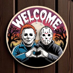 Welcome Horror Couple Sign Digital Files SVG – Layered Halloween Sign ...