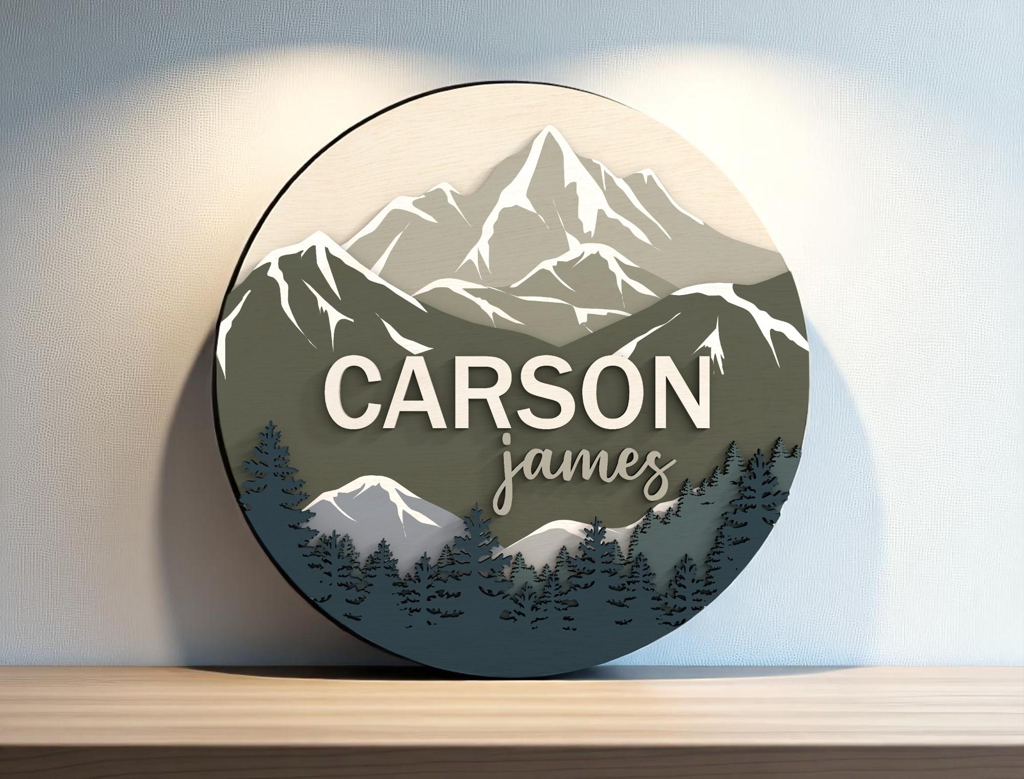 Layered Mountain Welcome Sign Laser Cut Digital Files SVG – Forest ...