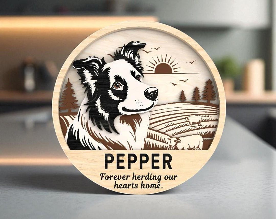 Border Collie Memorial Welcome Sign Laser Cut Digital Files SVG – Laser ...
