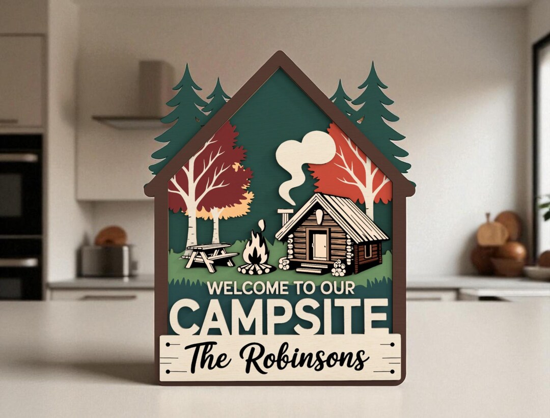 Rustic Cabin Camping Welcome Sign Laser Cut Digital Files SVG – Custom ...