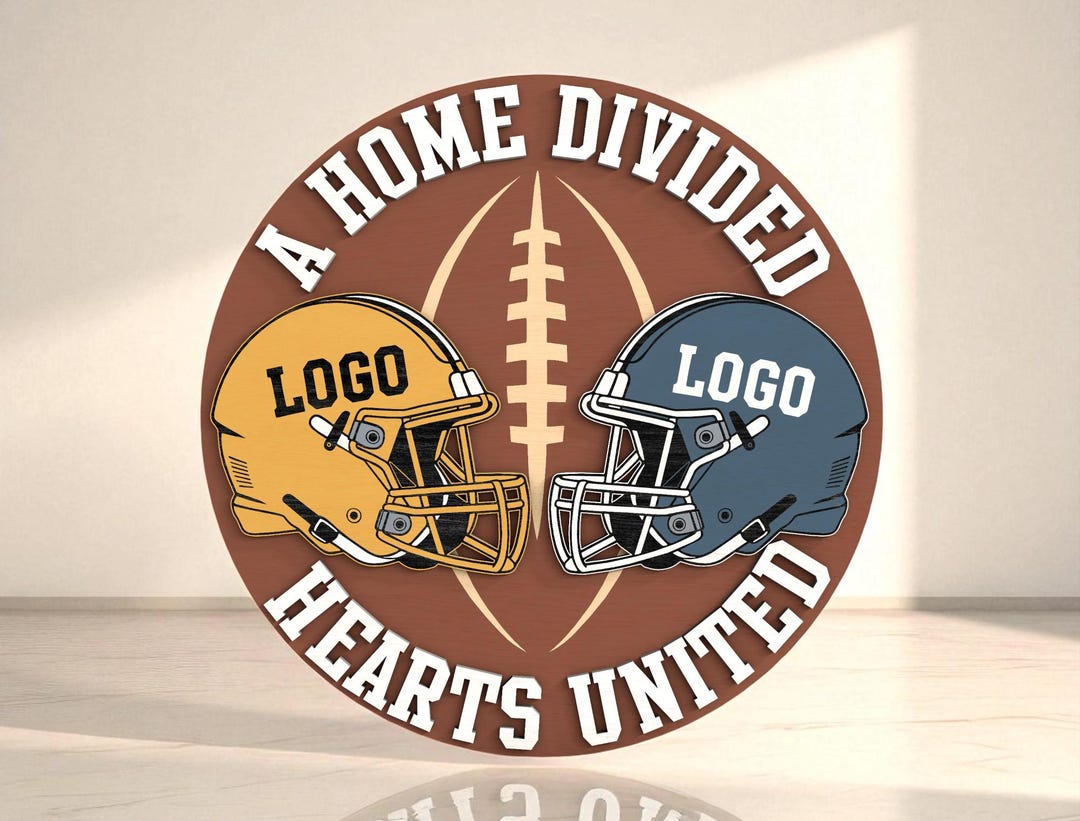 A Home Divided Hearts United Football Welcome Sign Laser Cut Digital ...