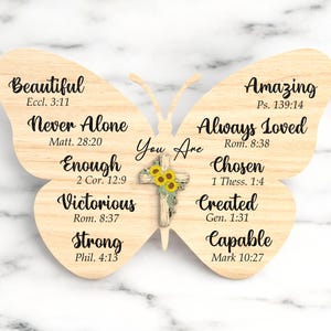 Christian Butterfly Wall Art SVG Laser Cut File, Bible Verse Decor, You ...
