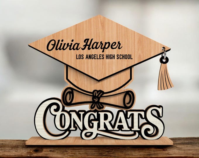 Laser Cut Graduation Sign: Cap & GRAD, SVG File (digital Download ...