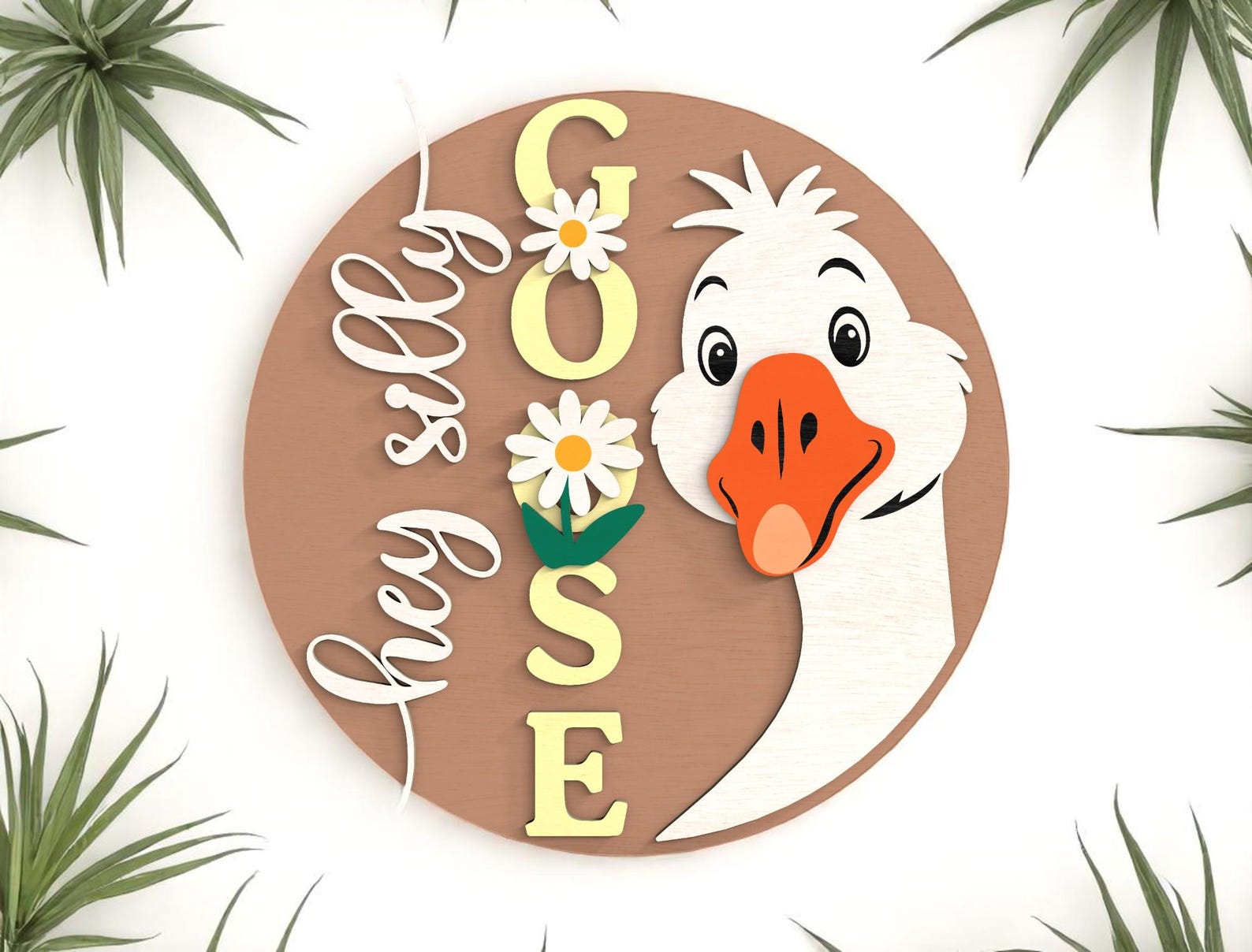 Hey Silly Goose Welcome Sign Laser Cut Digital Files SVG – Cute Goose ...