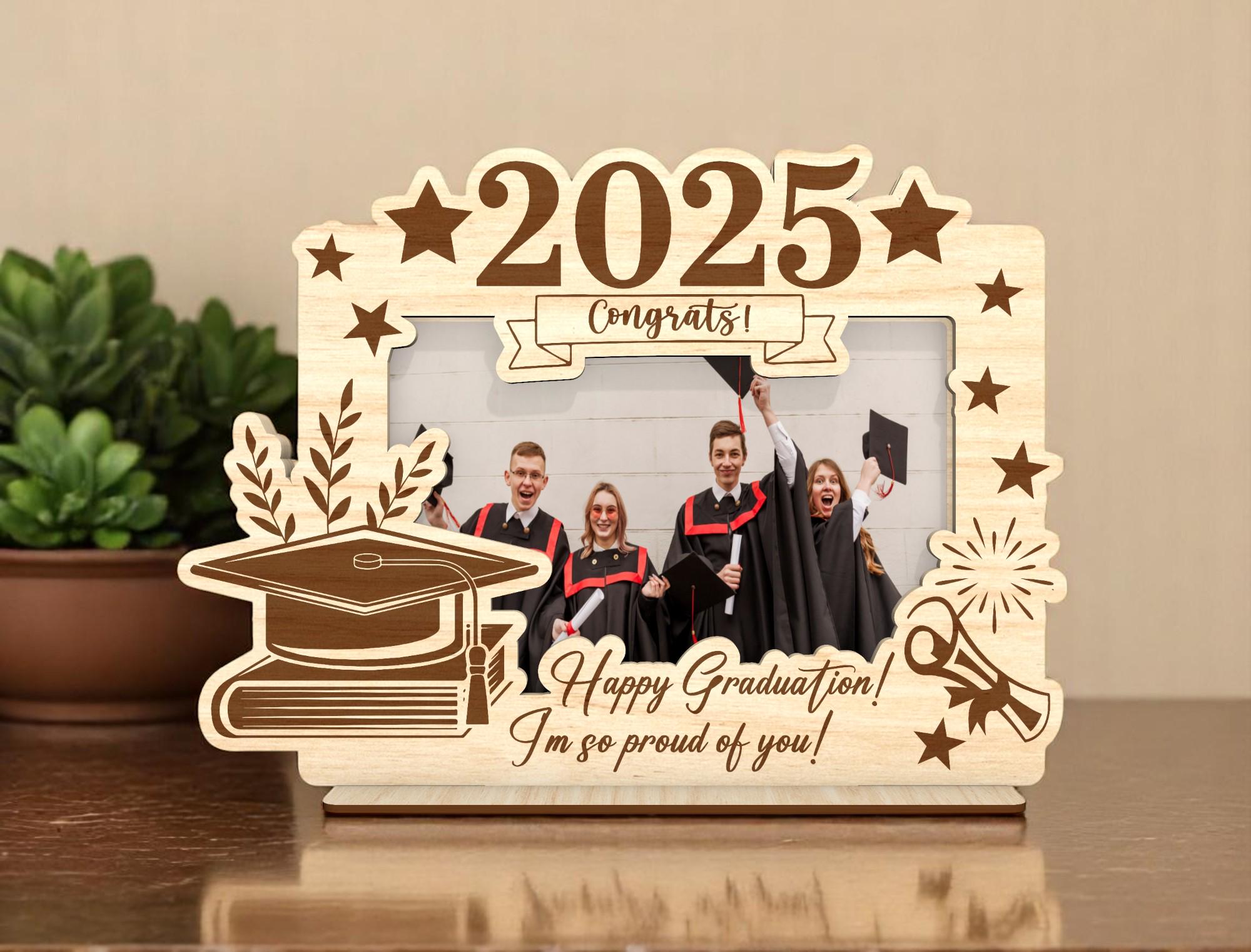 2025 Graduation Photo Frame Digital File Laser Cut SVG | Happy ...