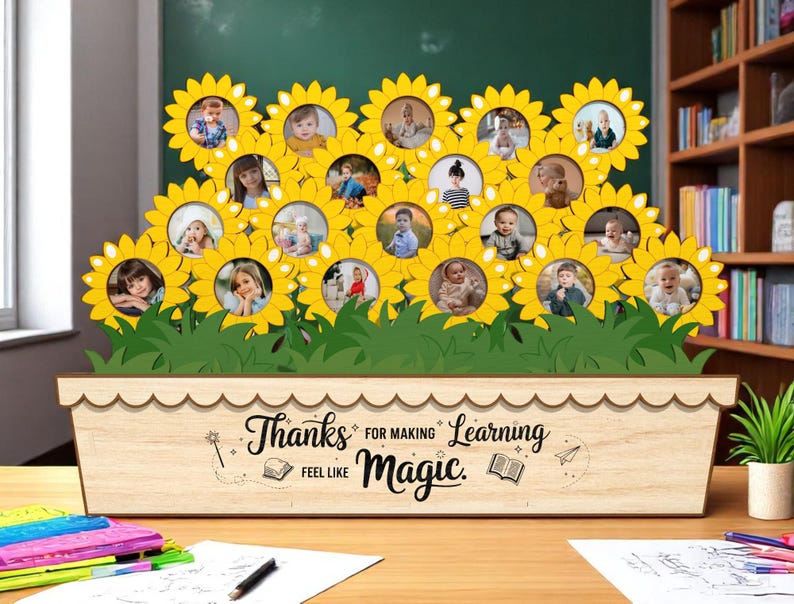 Photo Frame Best Teacher Flower Box Laser Cut BUNDLE SVG | Teacher ...
