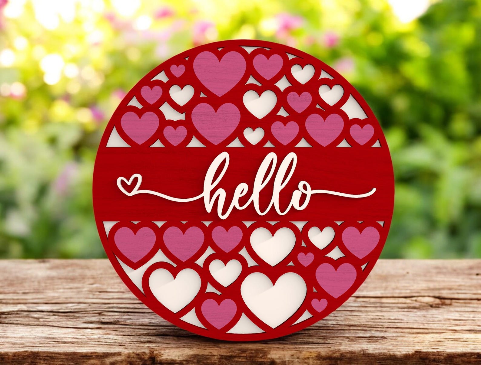 Hello Heart Welcome Sign Laser Cut SVG – Valentine Layered Laser Cut ...