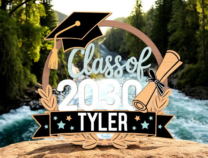 Graduation Sign SVG 2025–2030 Laser Cut Files • Layered Laser Cut Round ...