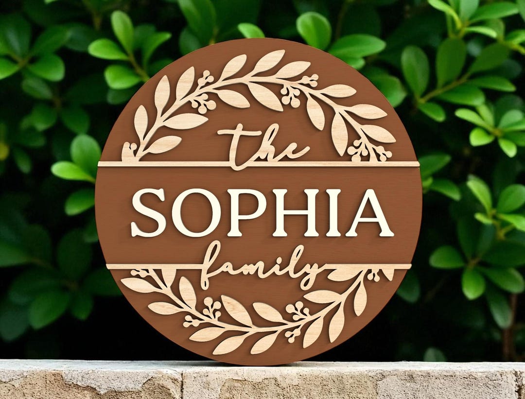 Personalized Family Name Welcome Sign: Botanical Laser Cut SVG (digital ...