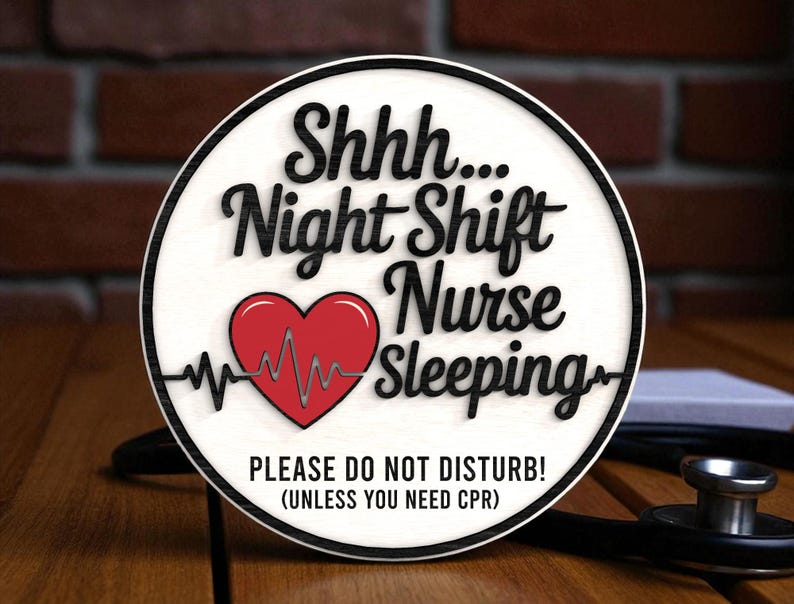 Night Shift Nurse Sleeping Welcome Sign Laser Cut Digital Files SVG ...