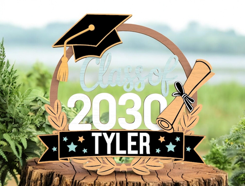 Graduation Sign SVG 2025–2030 Laser Cut Files • Layered Laser Cut Round ...