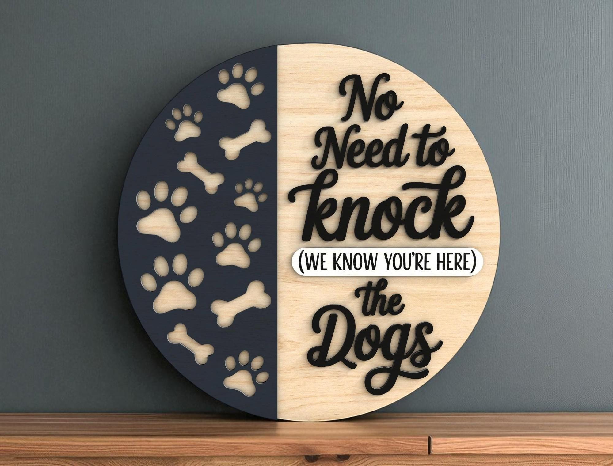 Funny Dog Welcome Sign SVG: Laser Cut Door Hanger (digital Download - Etsy