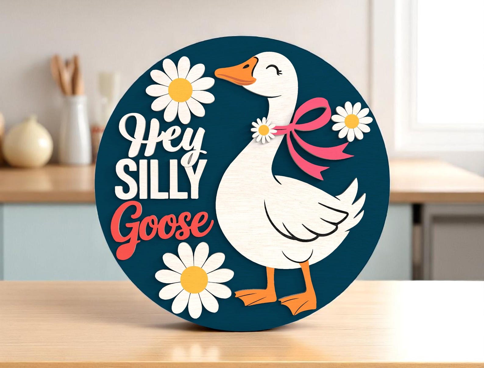 Hey Silly Goose Welcome Sign Digital Files SVG – Cute Goose Daisies and ...