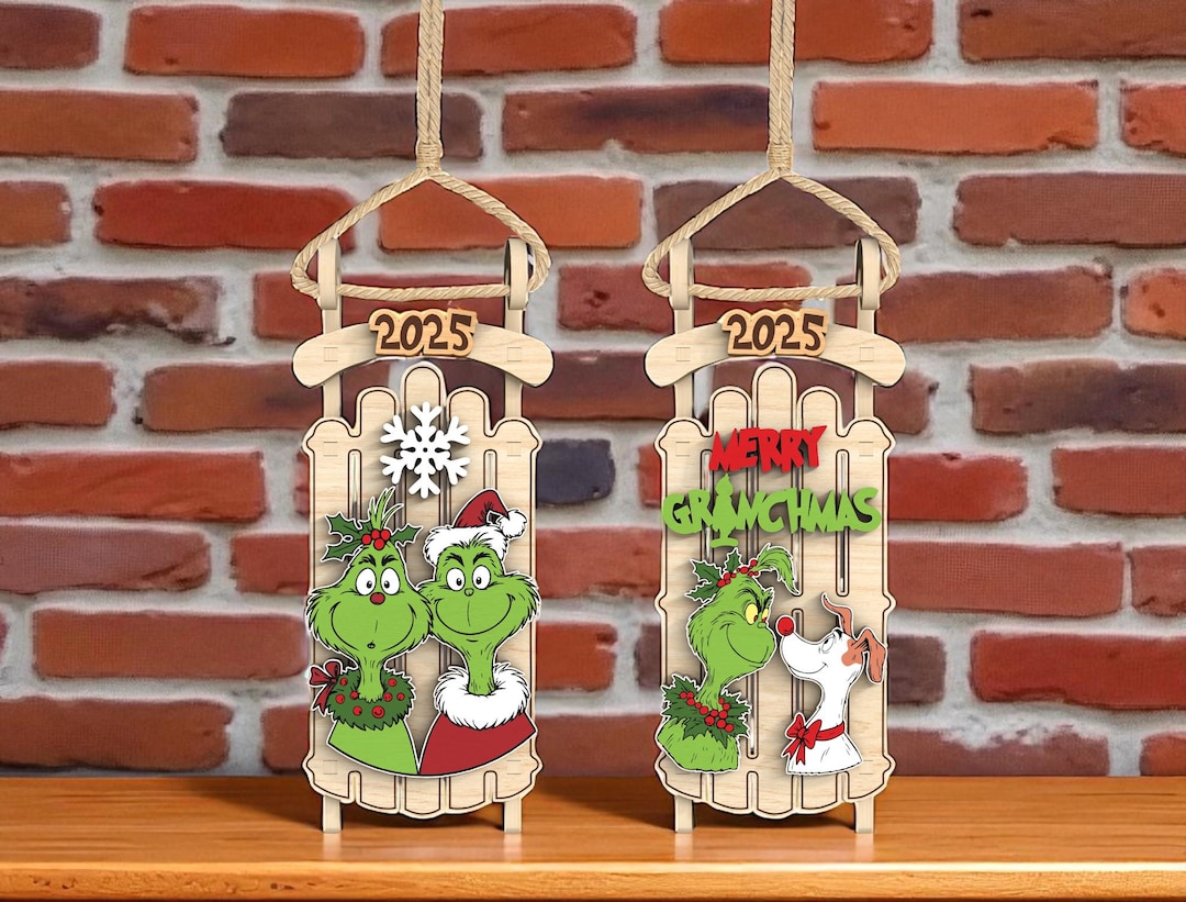 Grinch and Max Christmas Ornament 2025 Laser Cut Digital Files SVG ...