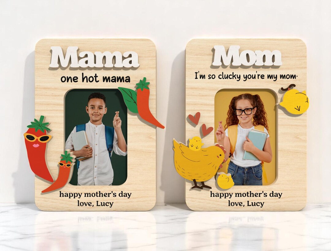 Funny Mom Photo Frame Bundle Designs Laser Cut SVG | One Hot Mama ...