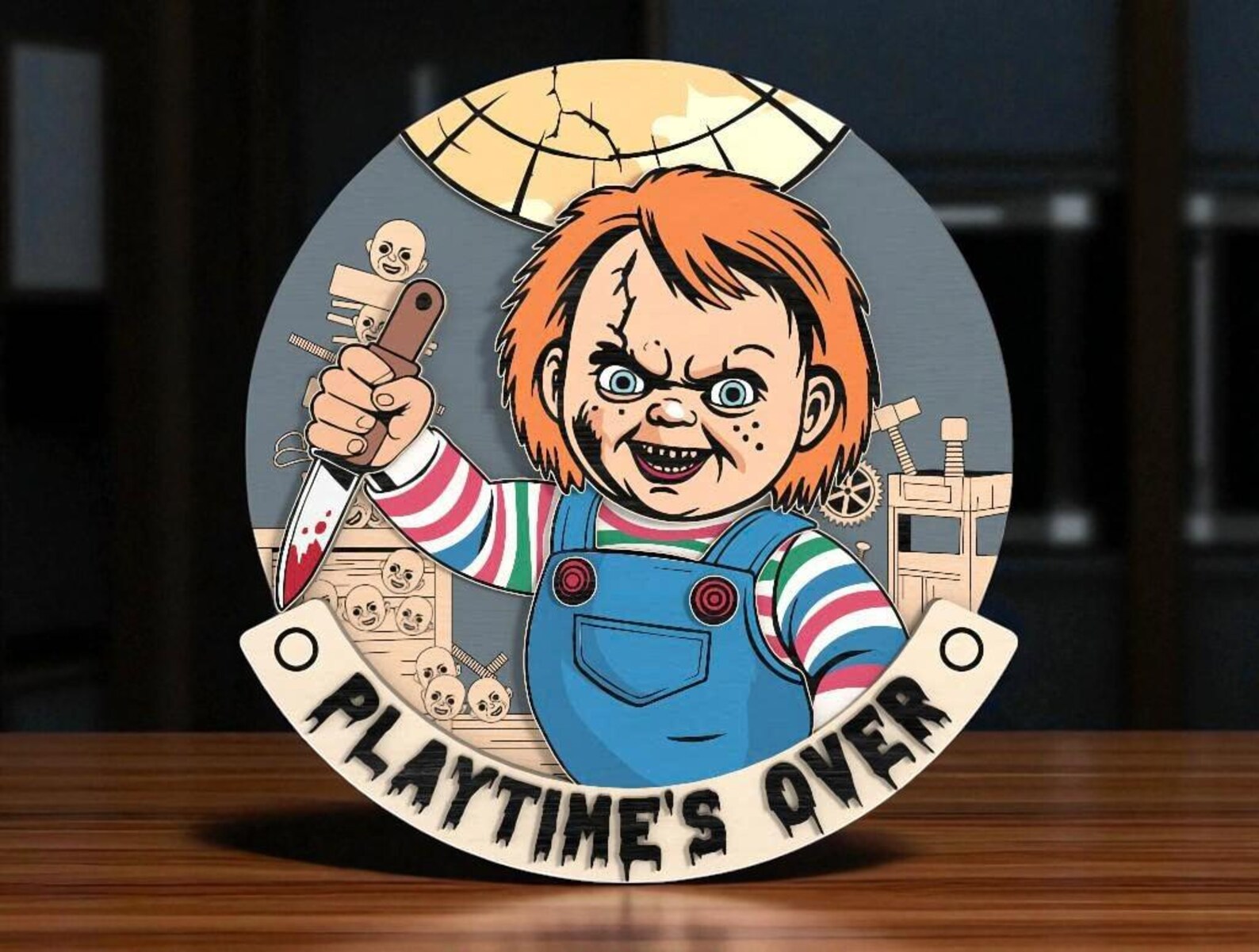 Chucky Playtime’s Over Welcome Sign Digital Files SVG – Detailed Horror ...