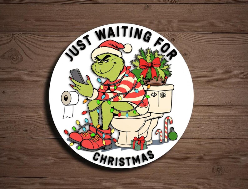 Funny Grinch Christmas Welcome Sign Laser Cut Digital SVG – Round ...