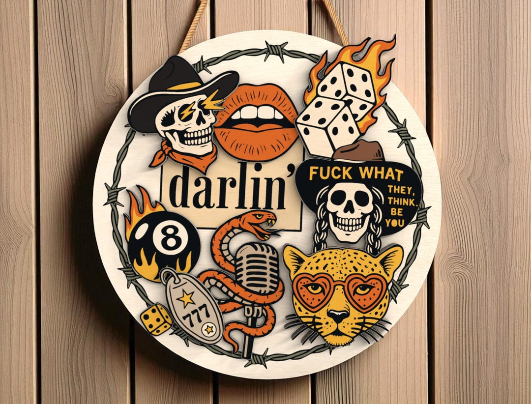 Darlin’ Western Rock Welcome Sign Laser Cut Digital Files SVG – Dgy ...