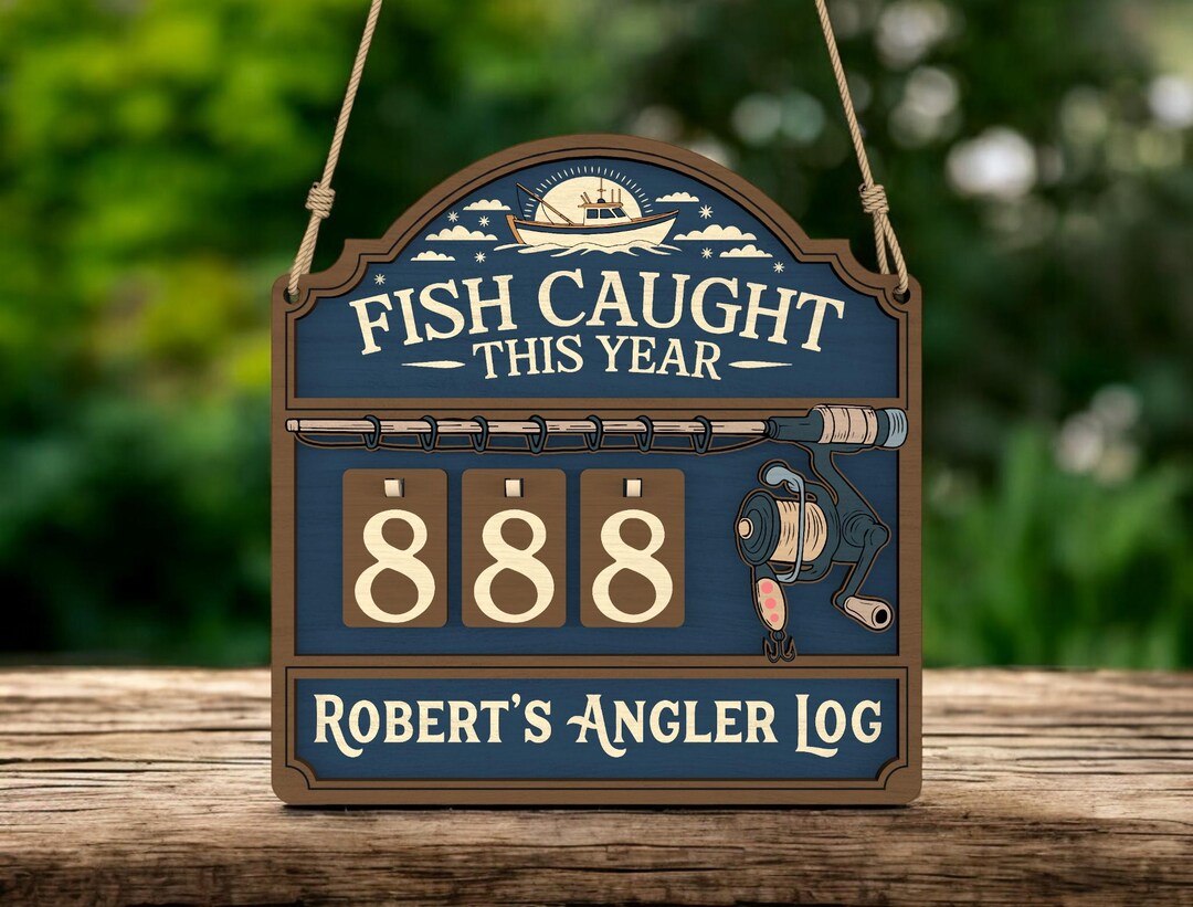 Fish Caught This Year SVG, Fishing Log Laser Cut File, Personalized ...