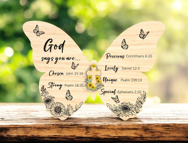 Christian Butterfly SVG Laser Cut File, God Says You Are SVG, Bible ...