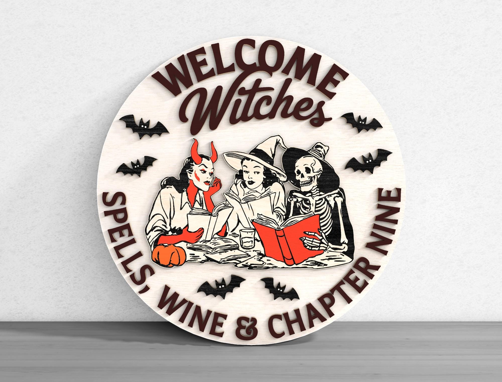 Witches Welcome Sign Laser Cut Digital Files SVG – Spooky Halloween ...