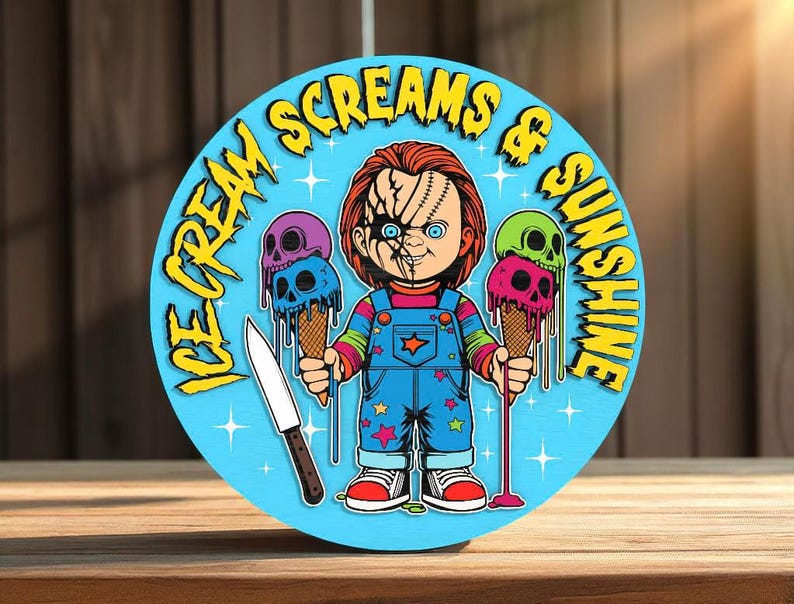 Chucky Ice Cream Horror Welcome Sign Digital Files SVG – Ice Cream ...
