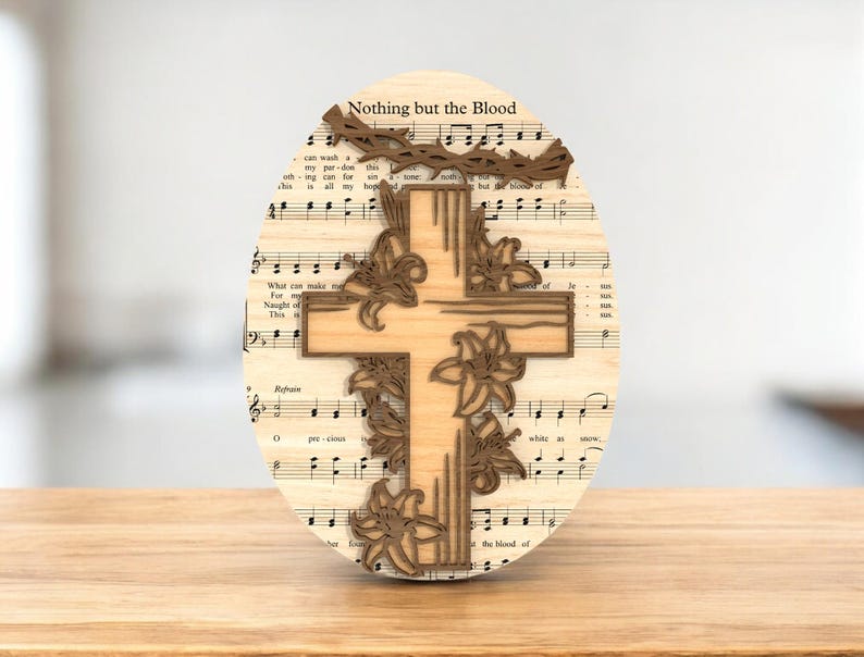 Nothing but the Blood Digital File Laser Cut SVG, Christian Oval Cross ...