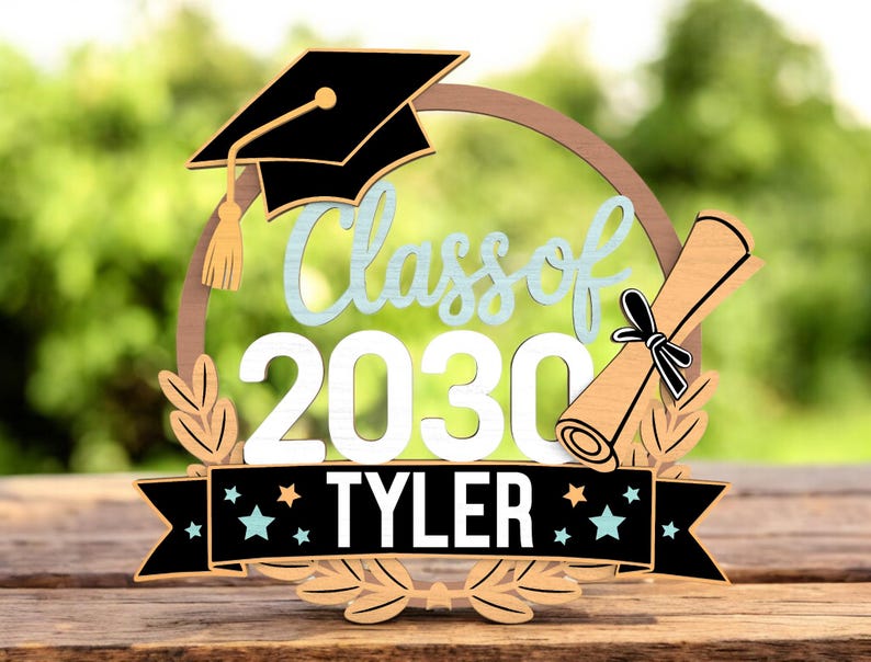 Graduation Sign SVG 2025–2030 Laser Cut Files • Layered Laser Cut Round ...